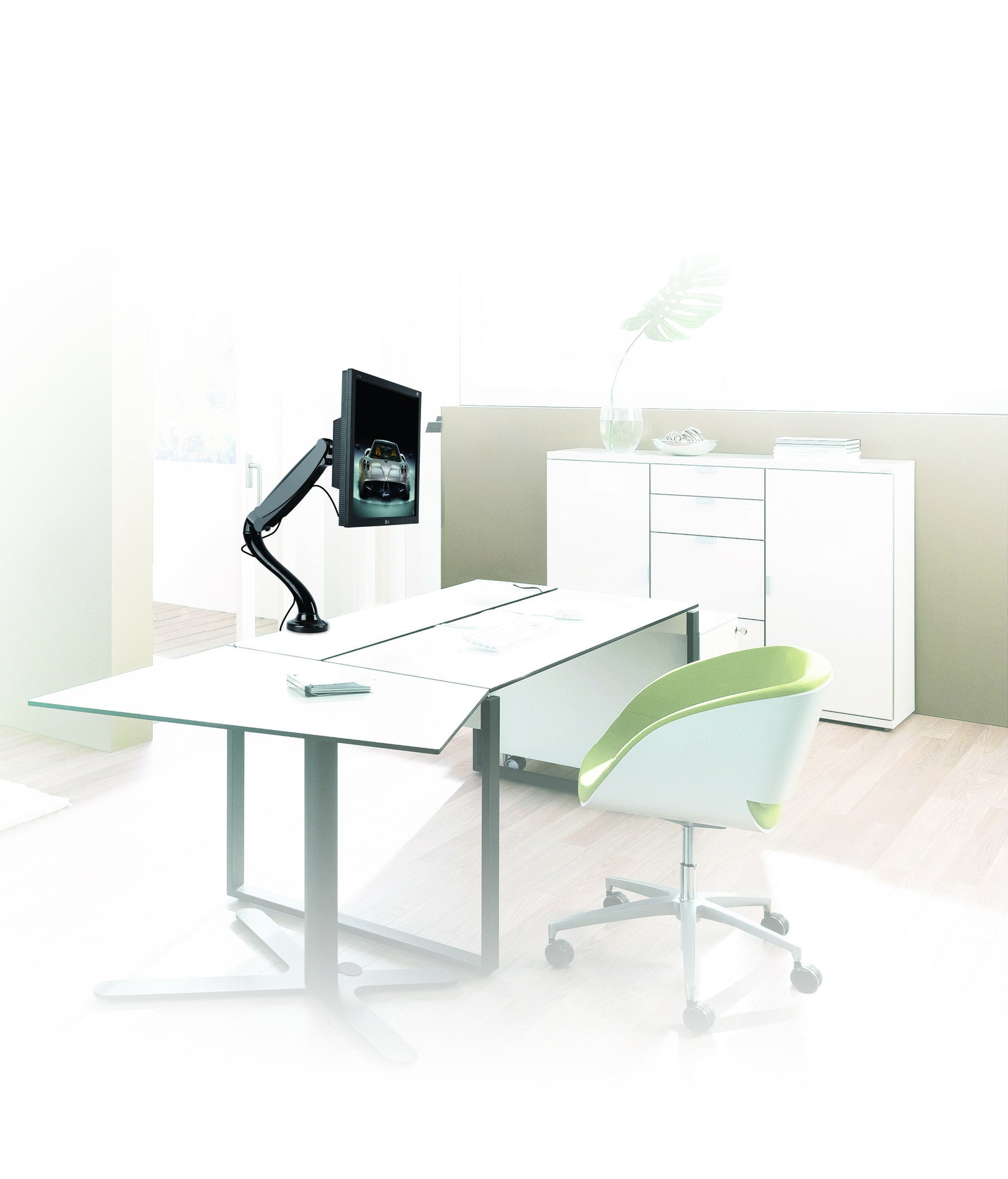 Proper Hydraulic Desk Monitor Mount for 17" 19" 19.5" 21.5'' 23'' 24 ...